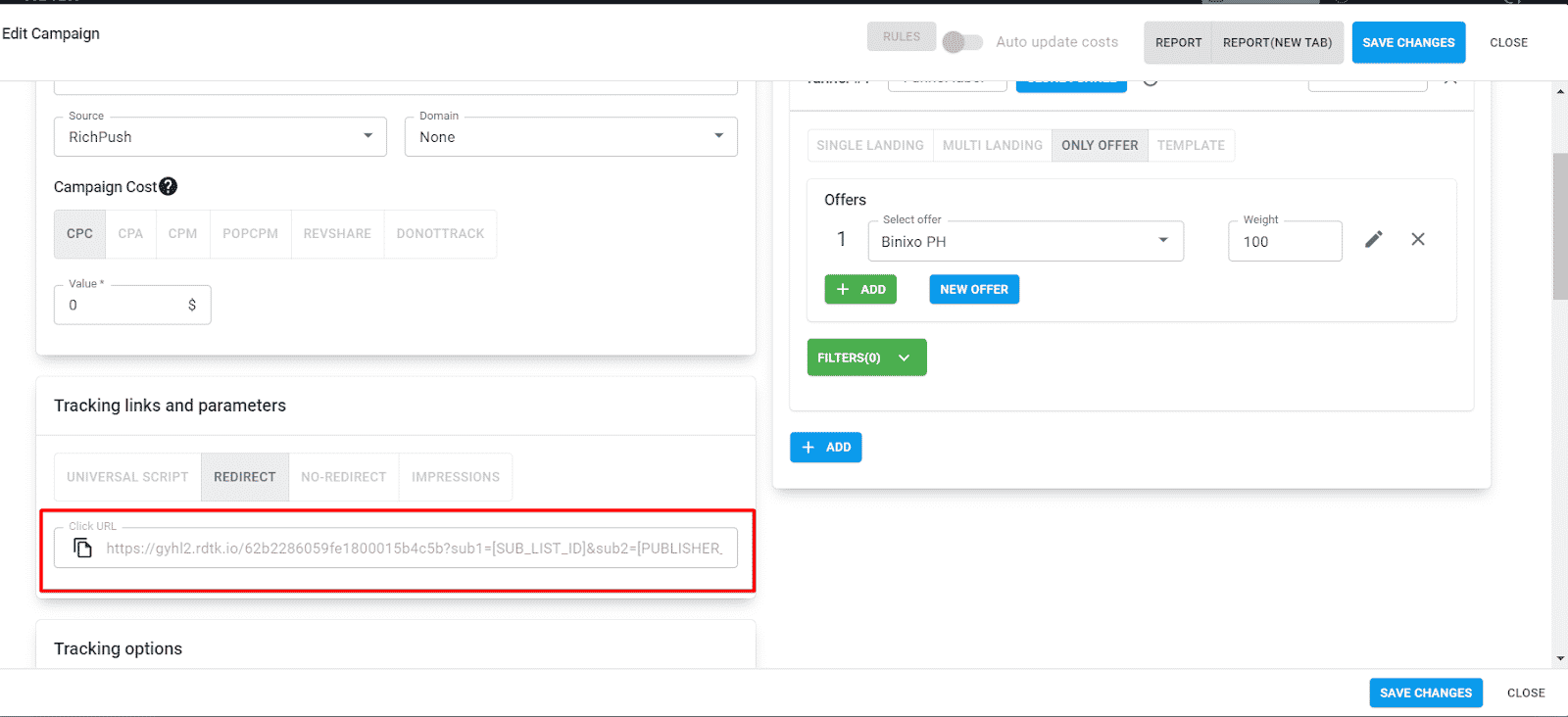 How to set up postback integration between RichAds and RedTrack ...