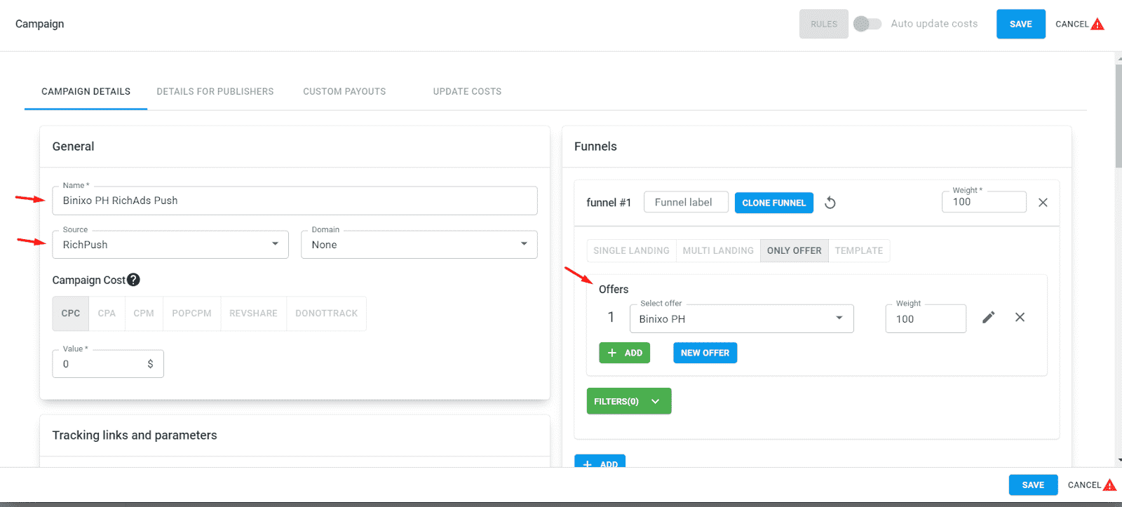 How to set up postback integration between RichAds and RedTrack ...