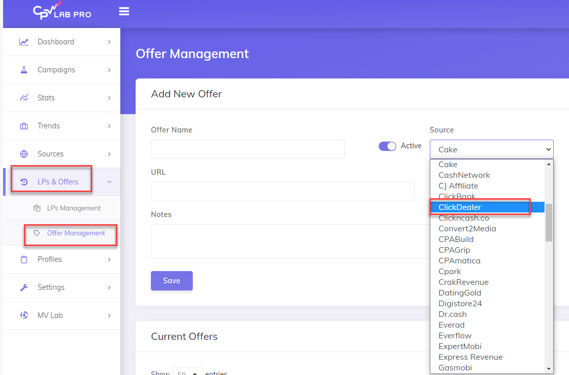 How to set up postback integration between RichAds and CPV Lab ...
